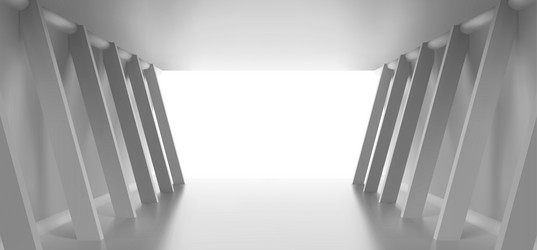 Abstract room white corridor of trapezoidal shape Vector Image