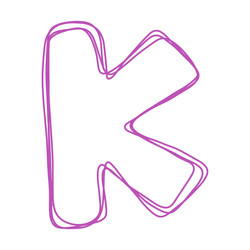 Tracing alphabet letter k lowercase prewriting Vector Image