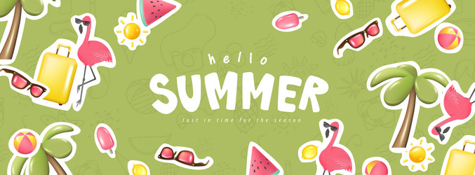 Summer banner background with beach vibes decorate