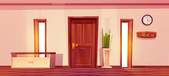 Cartoon open door apartment hallway entrance Vector Image