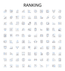Ranking outline icons collection rank list Vector Image