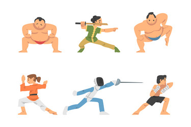People character engaged in combat sport Vector Image