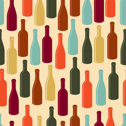 Seamless pattern with wine bottles wallpaper Vector Image