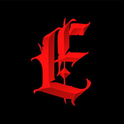 Letter e in gothic style alphabet symbol Vector Image