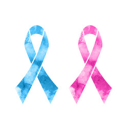 Pink and blue ribbons Royalty Free Vector Image