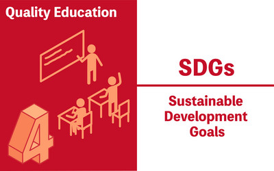 Sdgs goal 4 quality education - translation Vector Image