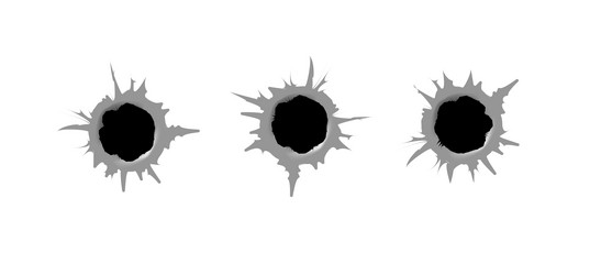 Bullet hole realistic metal damage Royalty Free Vector Image