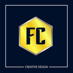 Initial letter fc logo template design Royalty Free Vector