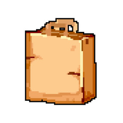 Retail paper bag game pixel art Royalty Free Vector Image