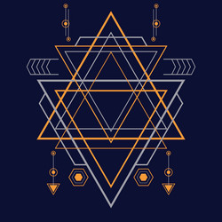 Sacred geometry triangle based symbol and elements