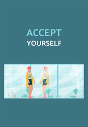 Accept yourself concept banner with character Vector Image