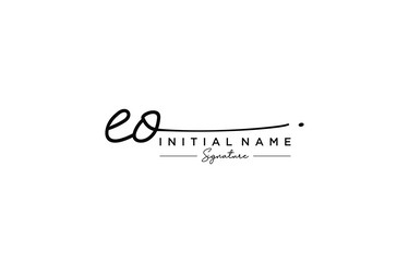 Initial eo signature logo template hand drawn Vector Image