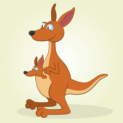 Cute kangaroo cartoon Royalty Free Vector Image