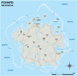 Road map main micronesian island pohnpei Vector Image