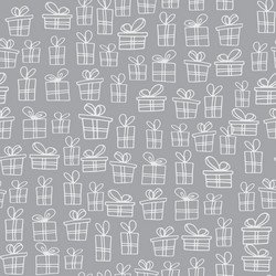 Seamless texture with hand drawn gift boxes Vector Image
