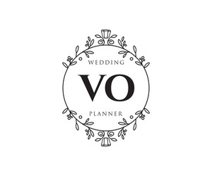 Vo initials letter wedding monogram logos Vector Image