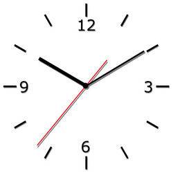 Round wall clock face with glossy metallic hands Vector Image