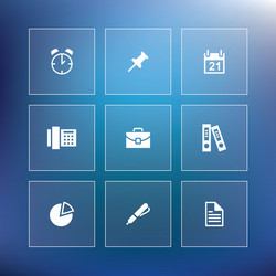 Flat office icon set Royalty Free Vector Image