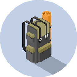 Isometric orange school backpack Royalty Free Vector Image