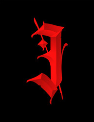 Letter i in the gothic style old alphabet Vector Image