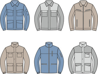 Mens work jacket fashion cad Royalty Free Vector Image