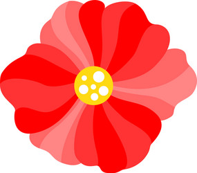 Single flower in red color Royalty Free Vector Image