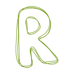 Tracing alphabet uppercase capital letter r Vector Image
