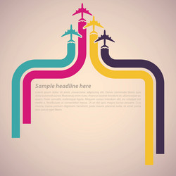 Background with colorful airplanes Royalty Free Vector Image