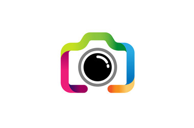 Creative colorful camera logo design symbol Vector Image