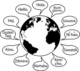 38 ways to say hello Royalty Free Vector Image