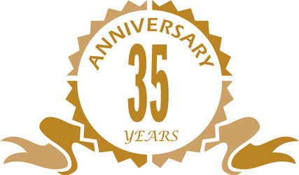 35 year ribbon anniversary Royalty Free Vector Image