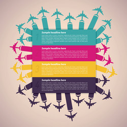 Background with colorful airplanes Royalty Free Vector Image