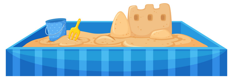 Children sand pit on white background Royalty Free Vector