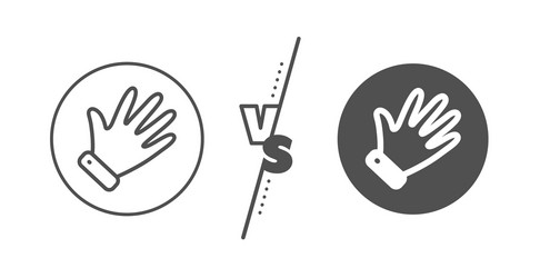Middle finger hand line icon palm sign Royalty Free Vector