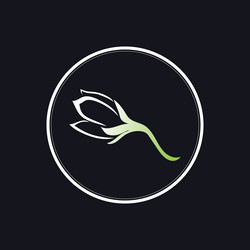 Jasmine element logo round emblem in minimal Vector Image
