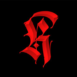 Letter k in gothic style alphabet symbol Vector Image