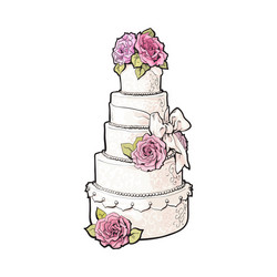 Hand drawn wedding cake sketch Royalty Free Vector Image