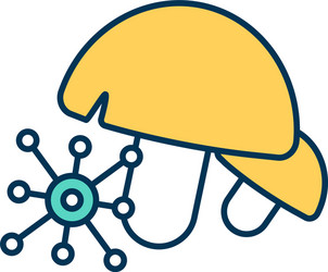 Mushroom mycelium rgb color icon Royalty Free Vector Image