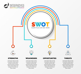 Infographic template swot diagram with 4 squares Vector Image