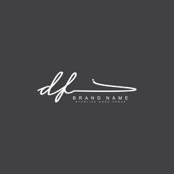 Df initial logo in signature style Royalty Free Vector Image