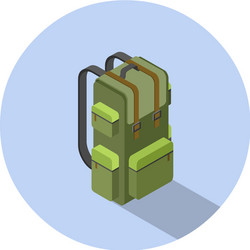 Isometric orange school backpack Royalty Free Vector Image