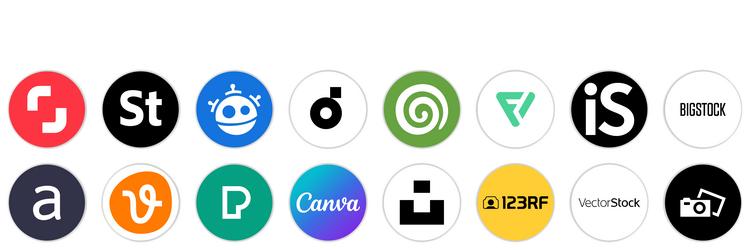 Photostock logos set Royalty Free Vector Image