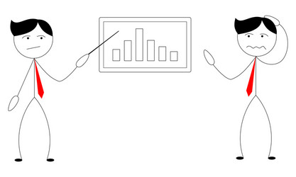 Stickman stick figure choice confused logo Vector Image