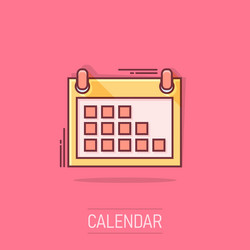 Cartoon calendar icon in comic style Royalty Free Vector