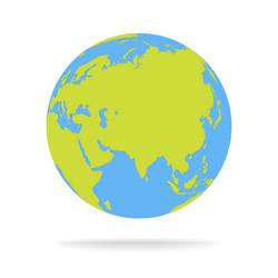 Green and blue cartoon world map globe Royalty Free Vector