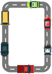 A border design with delivery truck Royalty Free Vector