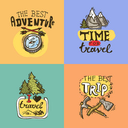 Hand drawn lettering travel Royalty Free Vector Image