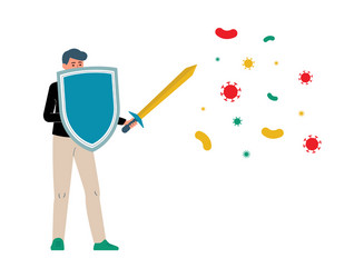 Boost immune system strengthen human immunity Vector Image