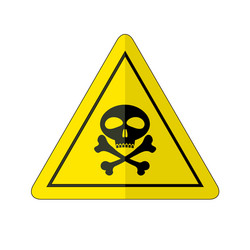 Danger warning sign with skull and crossbones Vector Image