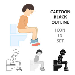 Diarrhea icon cartoon single sick from Royalty Free Vector